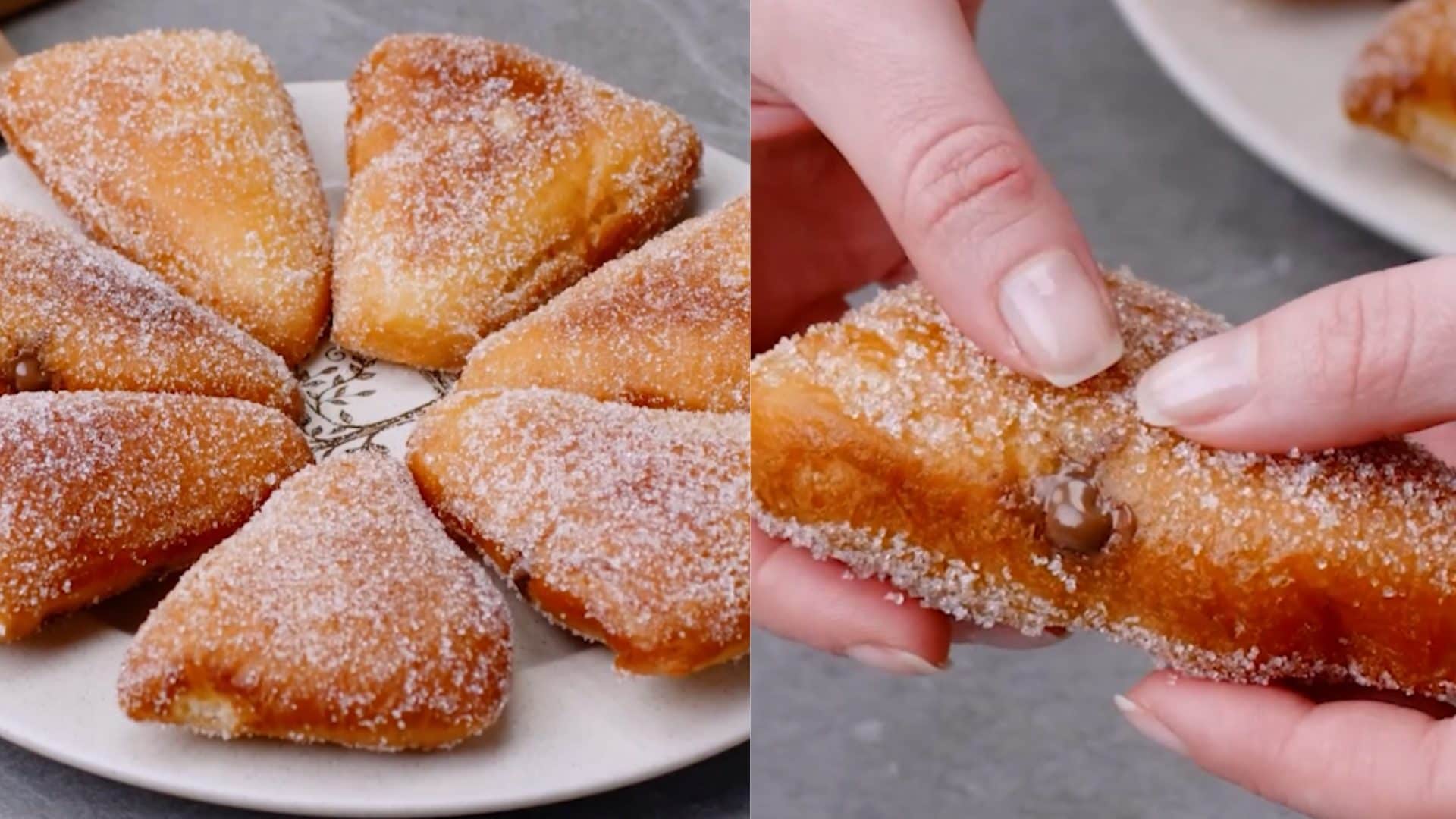 Hazelnut Cream Donuts Triangles
