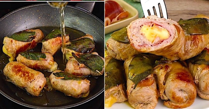 Pan-Sautéed Stuffed Veal Rolls with Prosciutto and Cheese